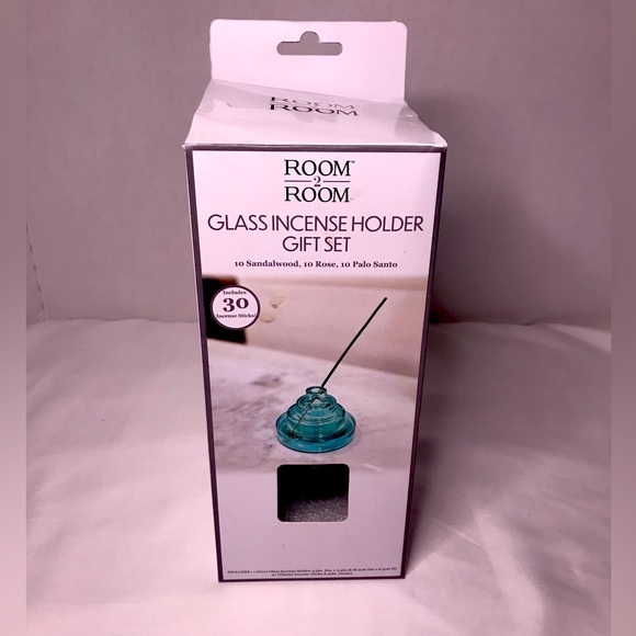 room2room | Accents | Room2room Round Glass Incense Holder Gift Set ...